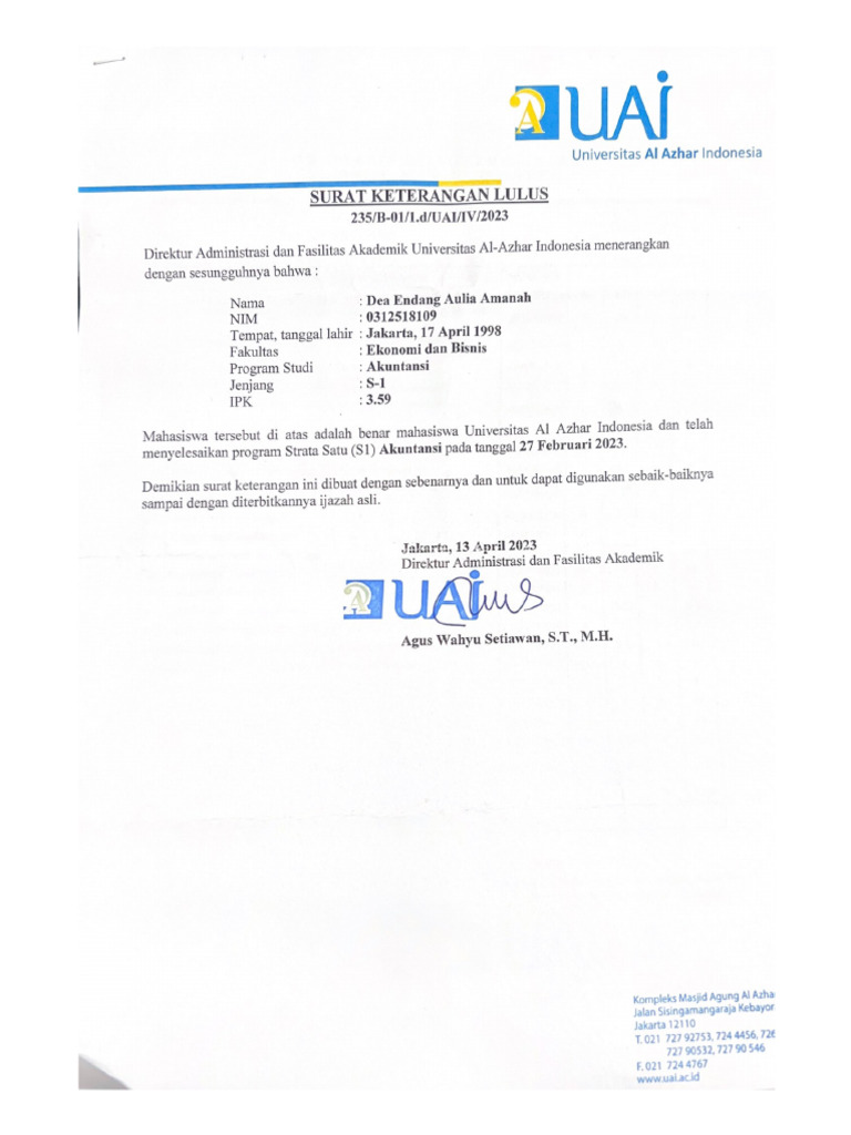 Universitas Al Azhar Indonesia Ranking – XNCUC