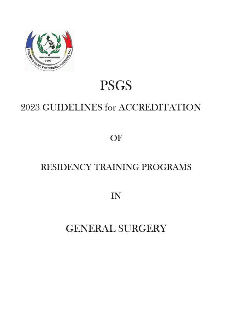 2023 Psgs Guidelines For Accreditation of Residency Training Program | PDF | Surgery | Residency ...