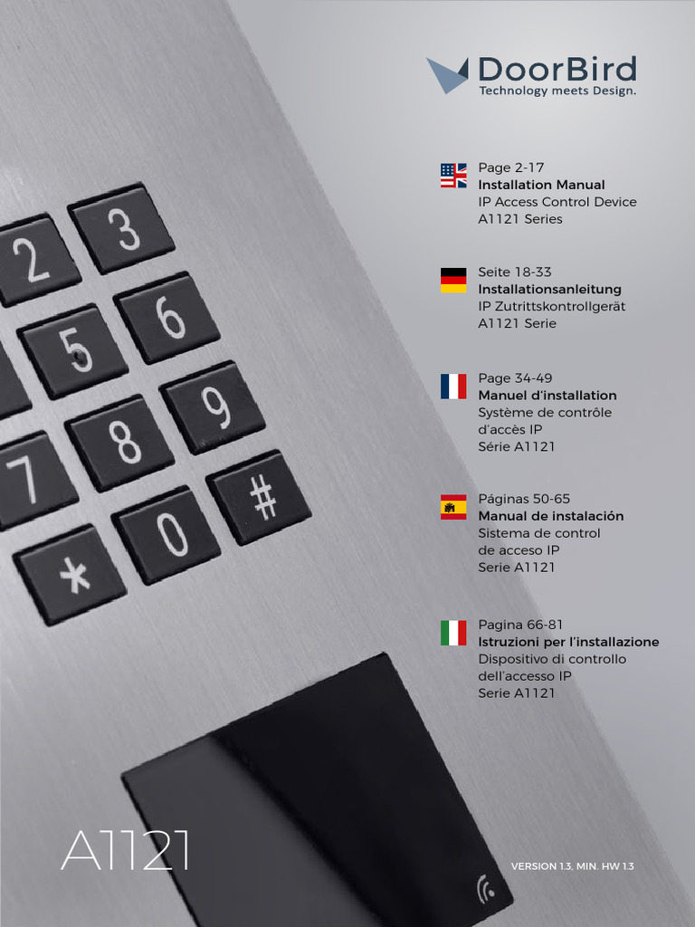 A1121 IP Access Control Installation Guide | PDF