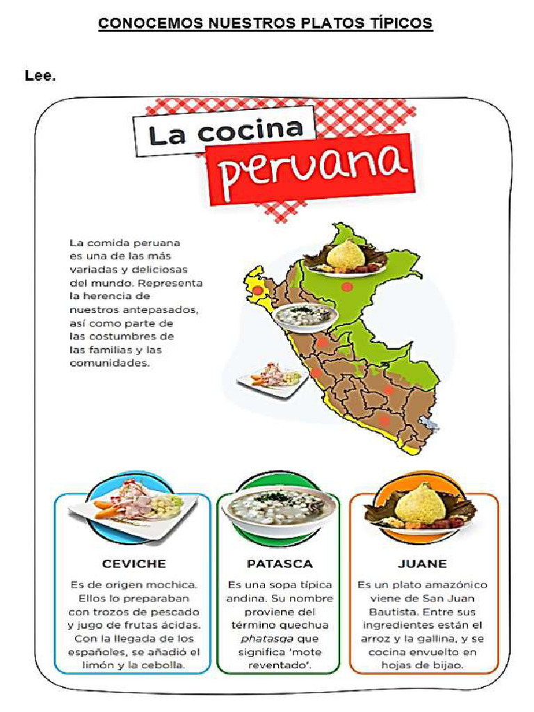 Conocemos Nuestros Platos Tipicos | PDF