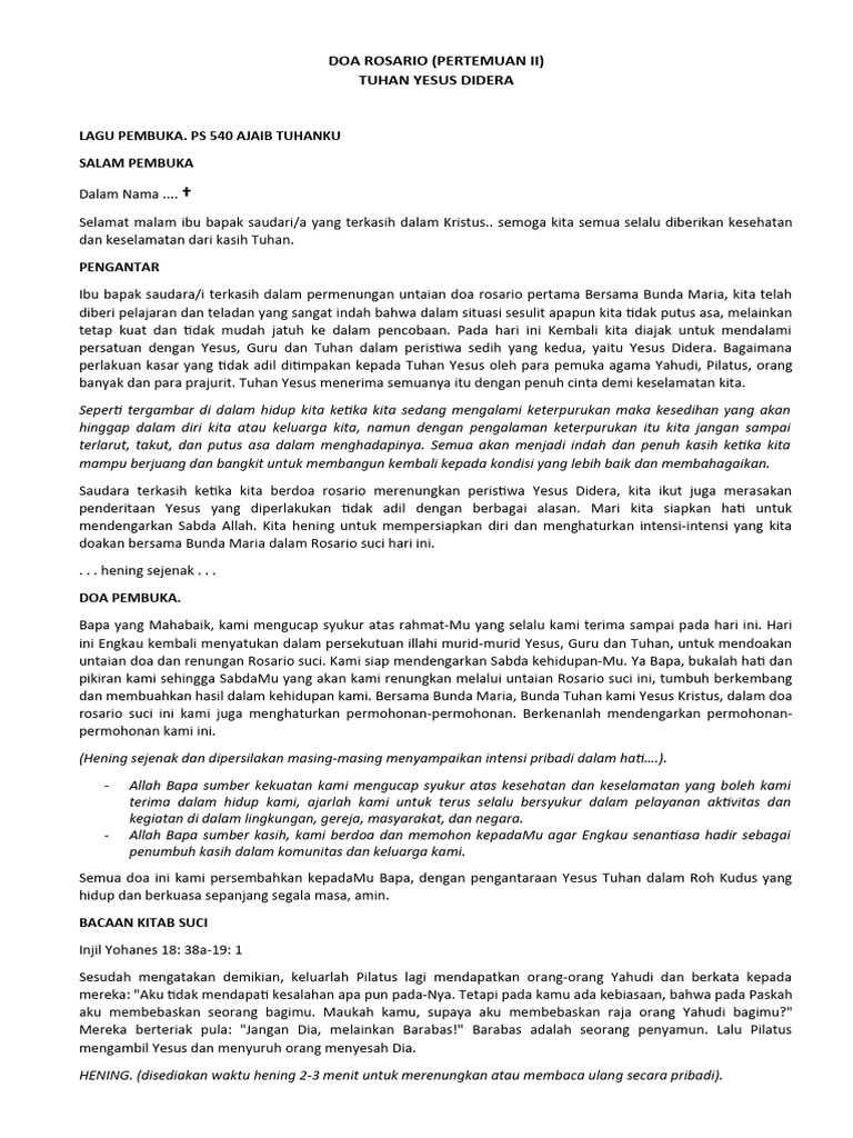 Doa Rosario: Merenungkan Yesus Didera | PDF | Agama & Spiritualitas