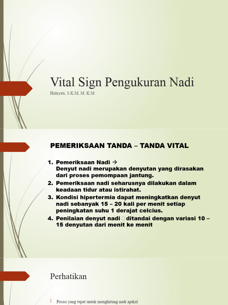Vital Sign Pengukuran Nadi - Sesi 4 | PDF