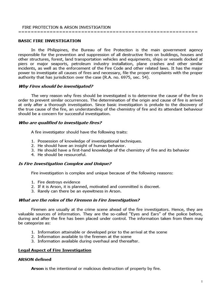 CDI 6 - Fire Pro Handout | PDF | Arson | Crime & Violence