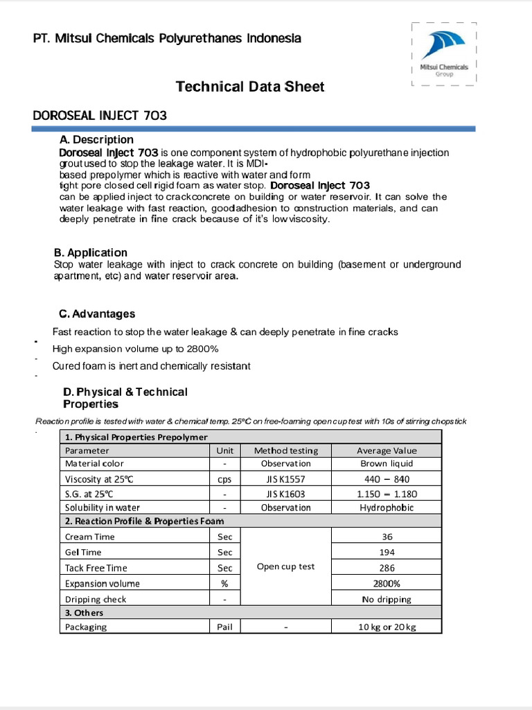 Doroseal Inject 703 | PDF