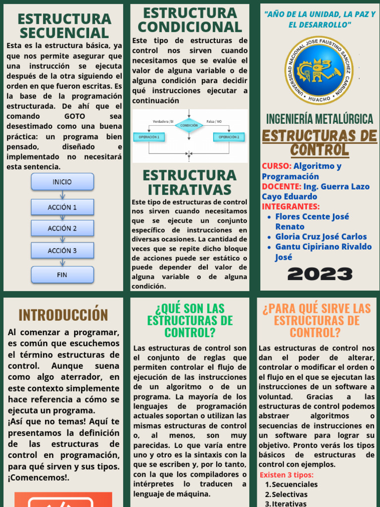 Triptico de Estructura de Control (BOTAME TU GAAAA PAYASO) | PDF ...
