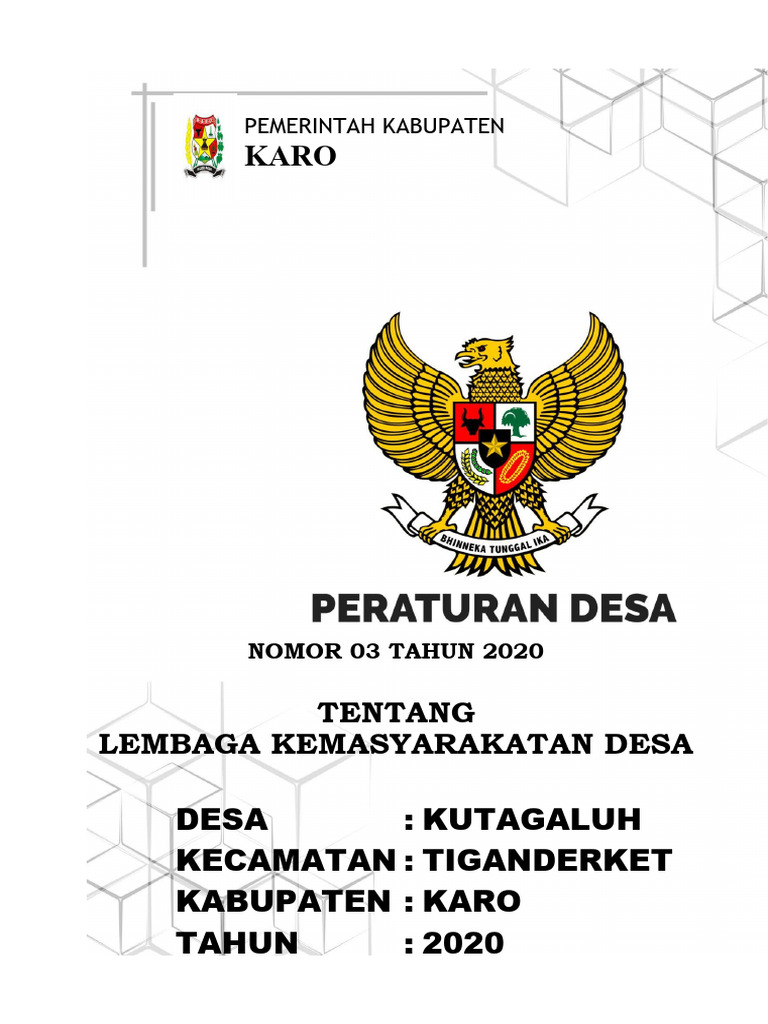 Contoh Perdes Lembaga Kemasyarakatan Desa | PDF