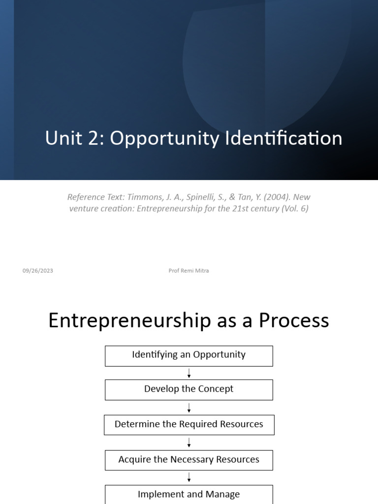 Unit 2 - Entrepreneurial Opportunities | PDF | Entrepreneurship ...