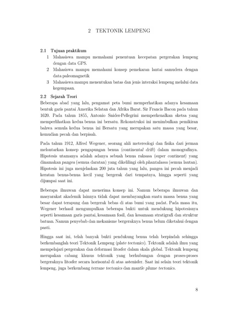 Acara 1 Tektonik Lempeng | PDF