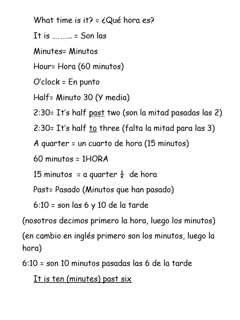 What Time Is It | PDF