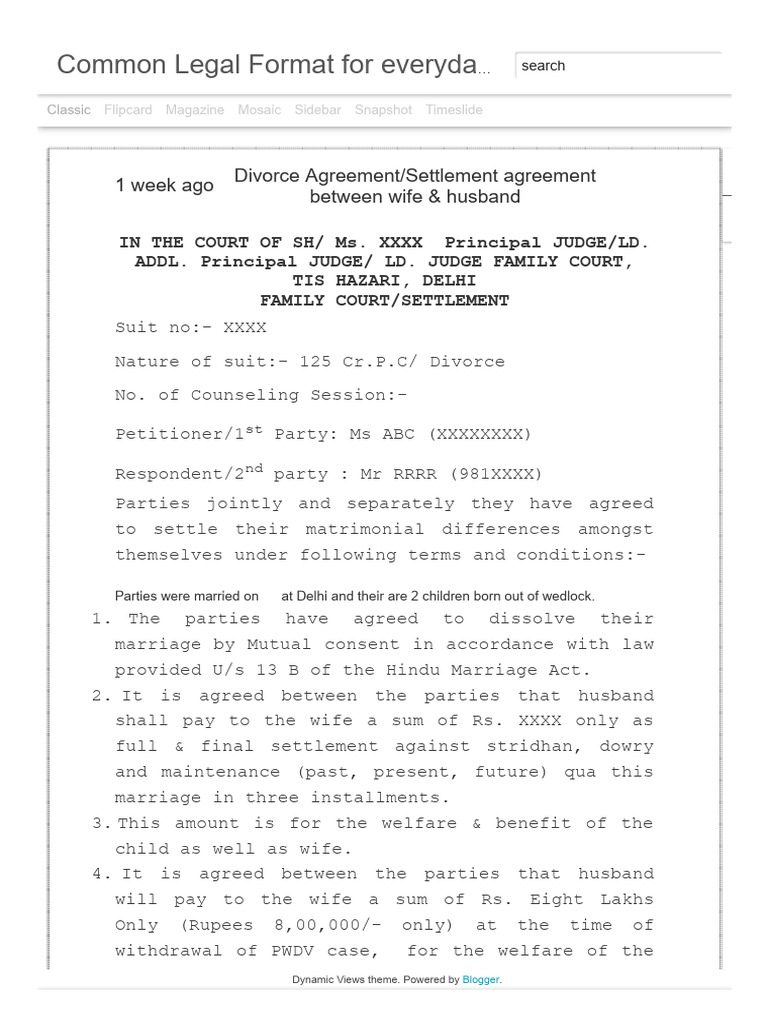 Common Legal Format For Everyday Use | PDF