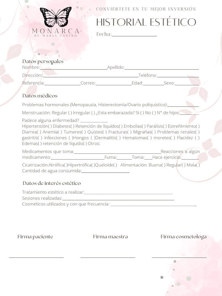 Historial Estético Facial | PDF Historial Estético Facial | PDF