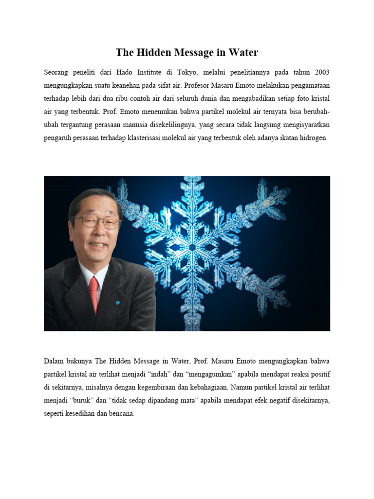 The Hidden Message in Water | PDF