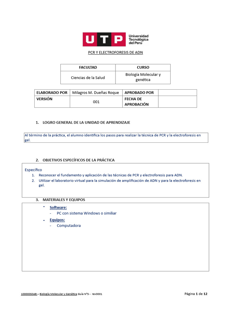 S09.s2 - PCR y Electroforesis de ADN | PDF