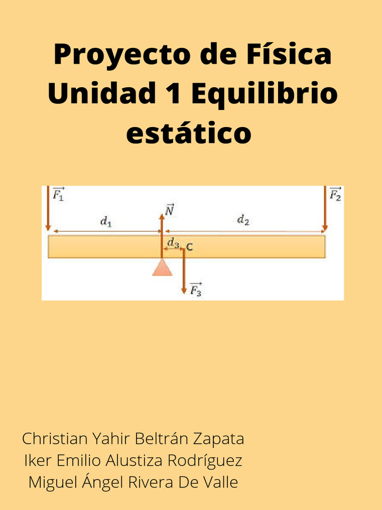 Proyecto de Física Unidad 1 Equilibrio Estático | PDF