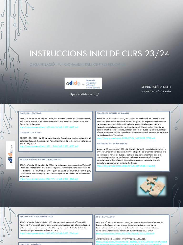 INSTRUCCIONS INICI DE CURS 23_24_ADIDE_PV | PDF