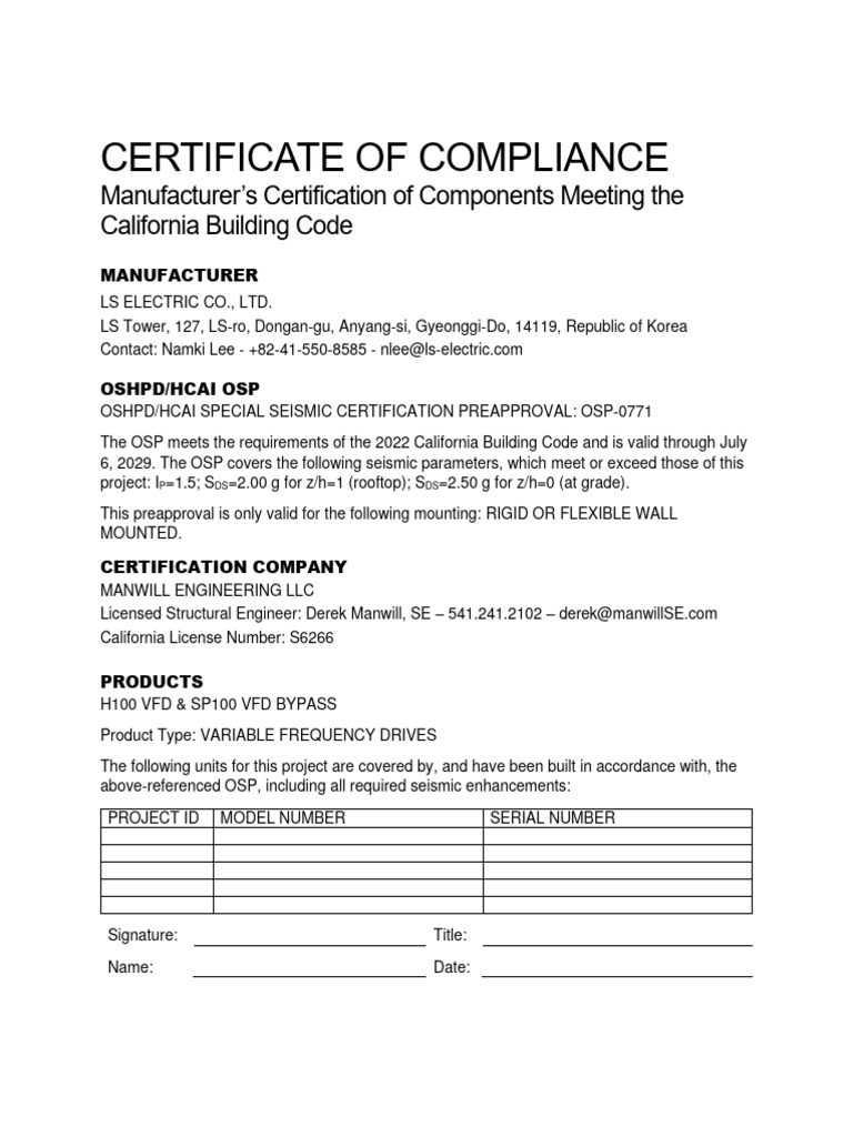 OSP-0771 Certificate - Label | PDF