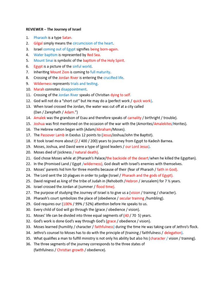 REVIEWER - The Journey of Israel | PDF