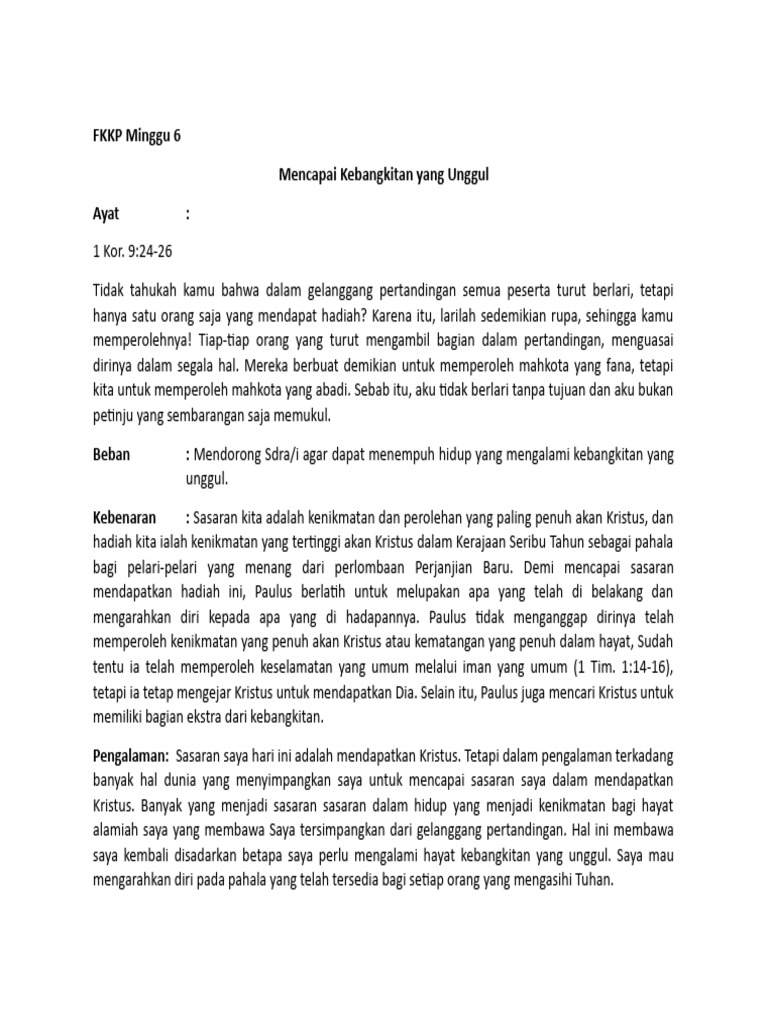 FKKP Minggu 6 | PDF
