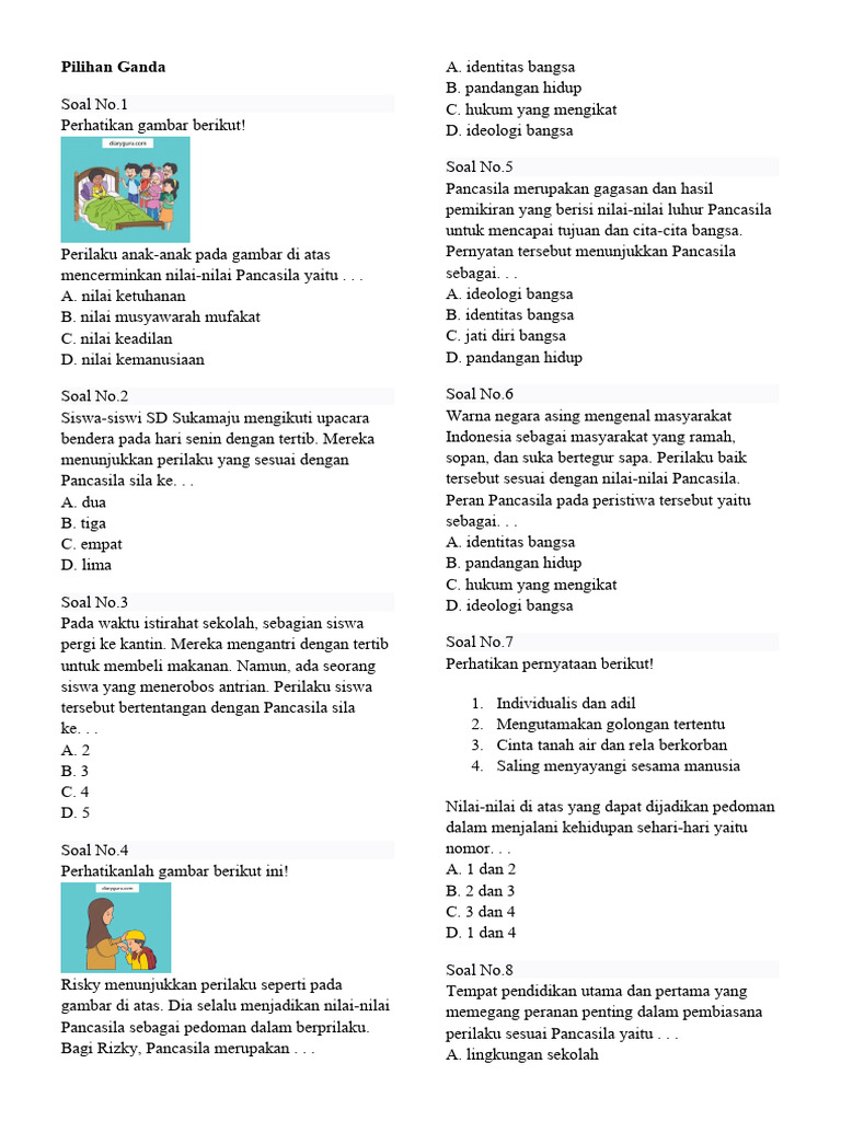 Soal Pendidikan Pancasila | PDF