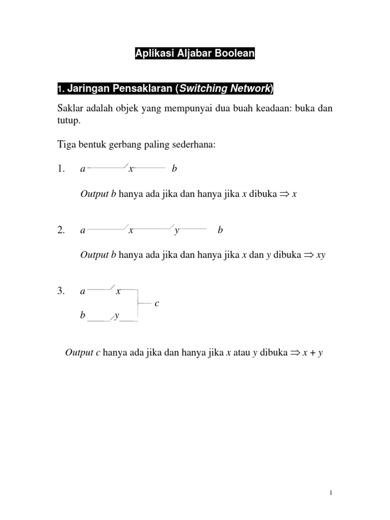 Pertemuan4 - Aplikasi Aljabar Boolean | PDF