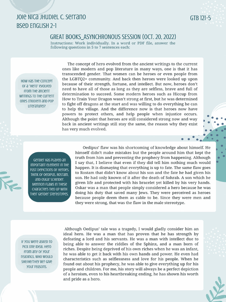 Oedipus Reflection Paper | PDF