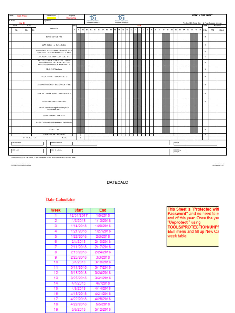 Timesheet 2023 - Salik - September | PDF