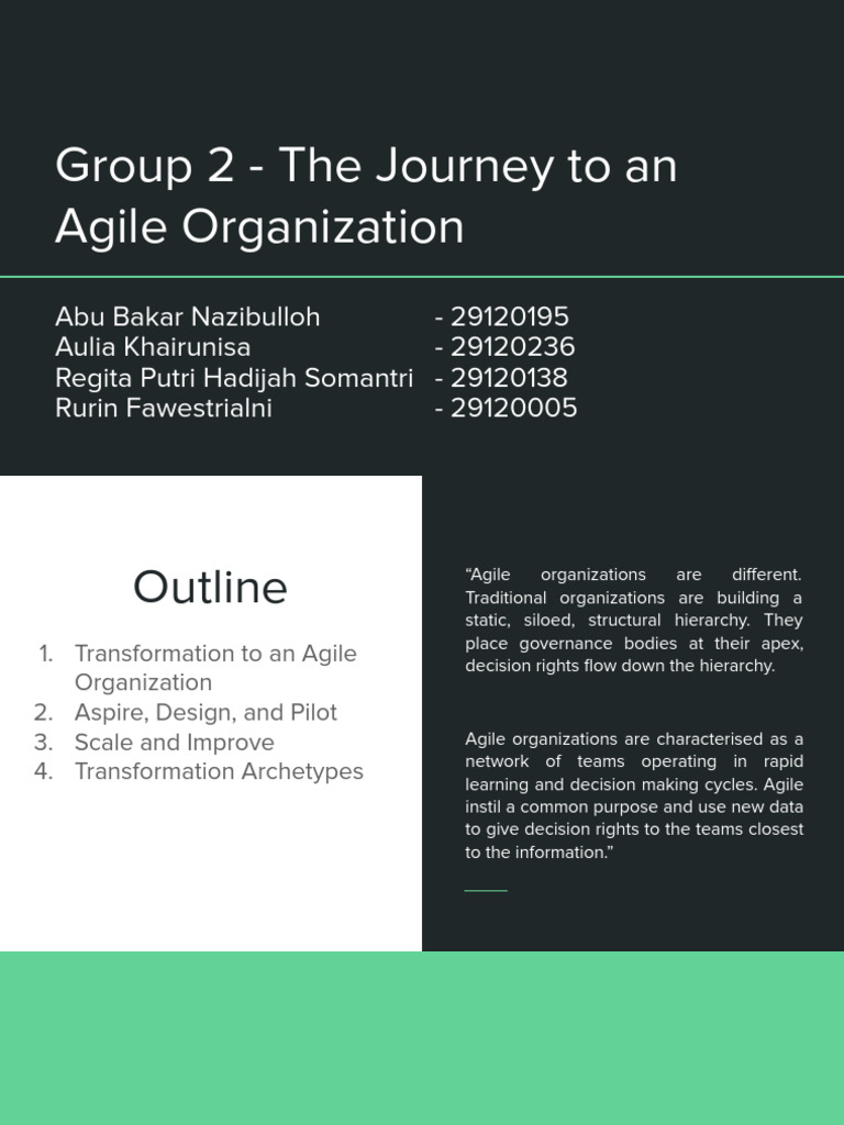 Group2 - Group Work 1 - Agile Organization | PDF
