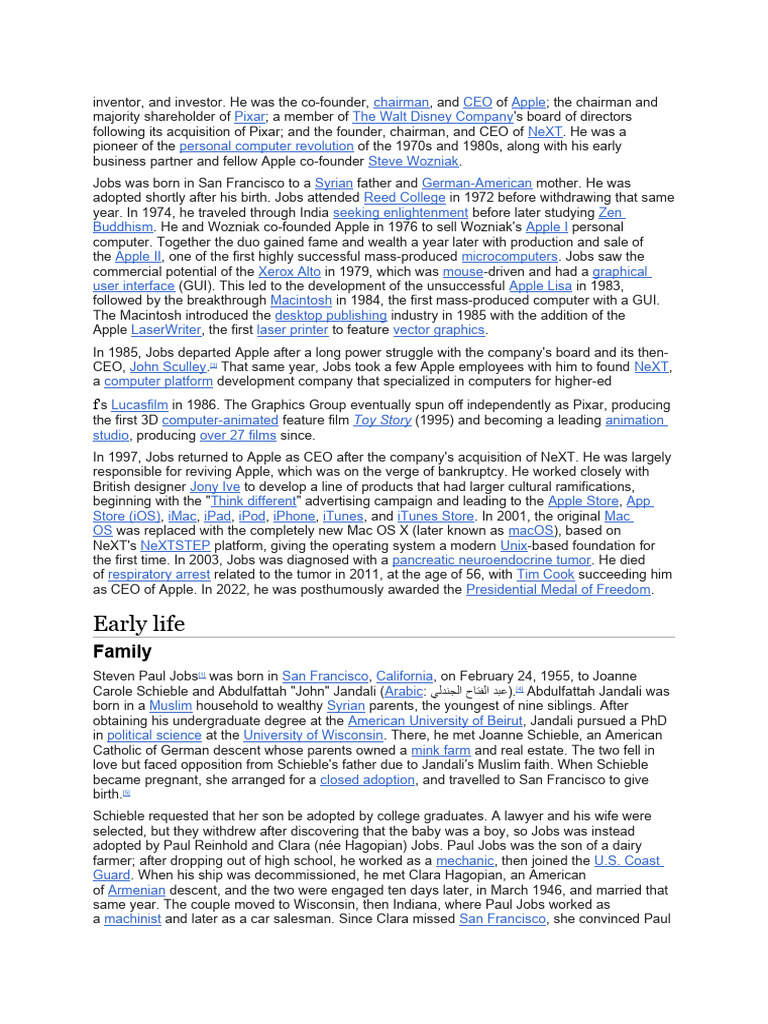 Early Life: Family | PDF