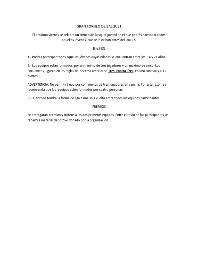 Gran Torneo de Basque | PDF