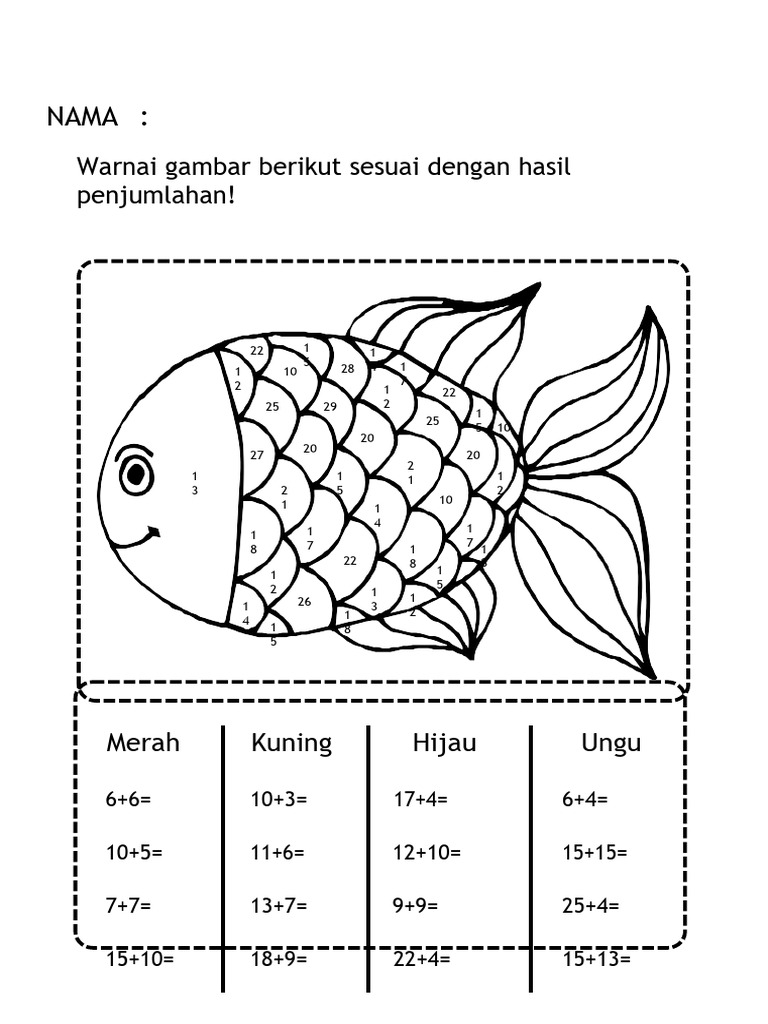 LKPD Mewarnai Penjumlahan Kelas 2 | PDF