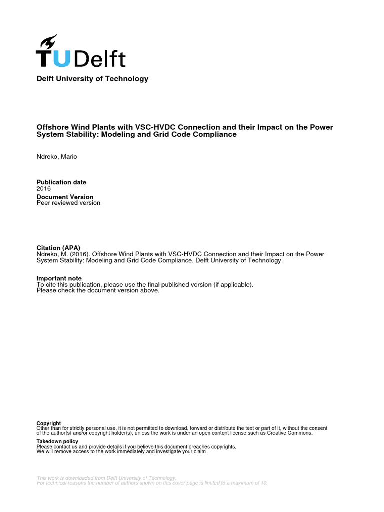4.offshore Wind Plants With VSC-HVDC Connection and Their Impact On The ...
