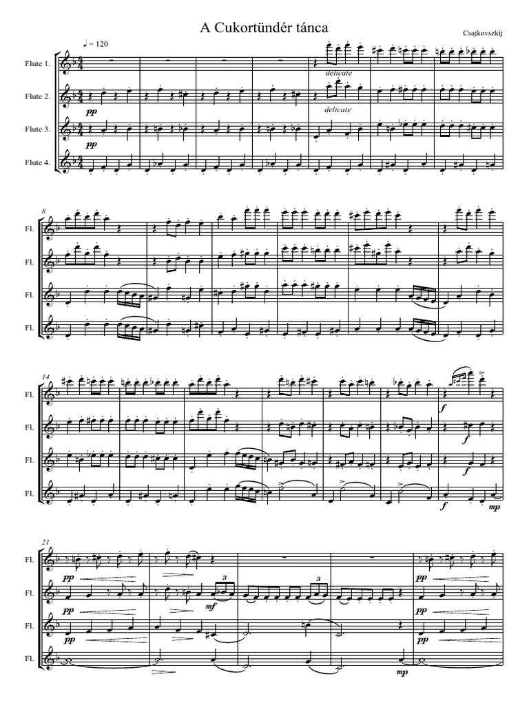 A Cukortündér Tánca 4 Fuvola - Full Score | PDF | Théorie (échecs) | Échecs