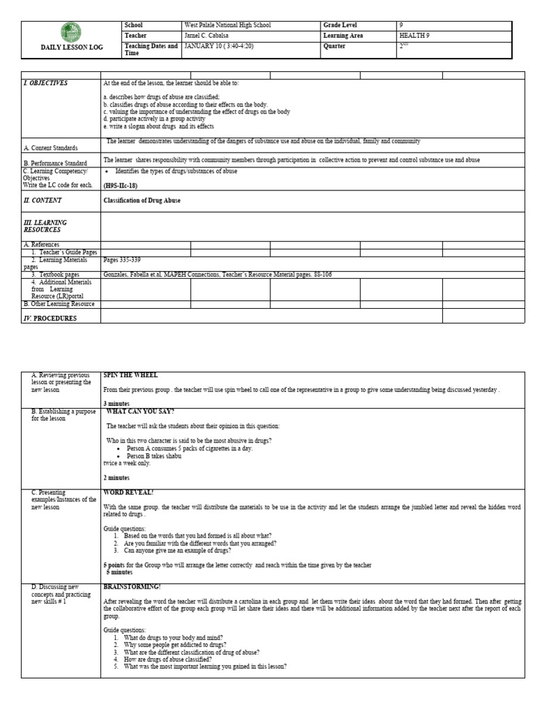 Daily Lesson Plan B | PDF