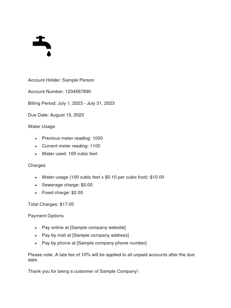 Water Bill Template | PDF