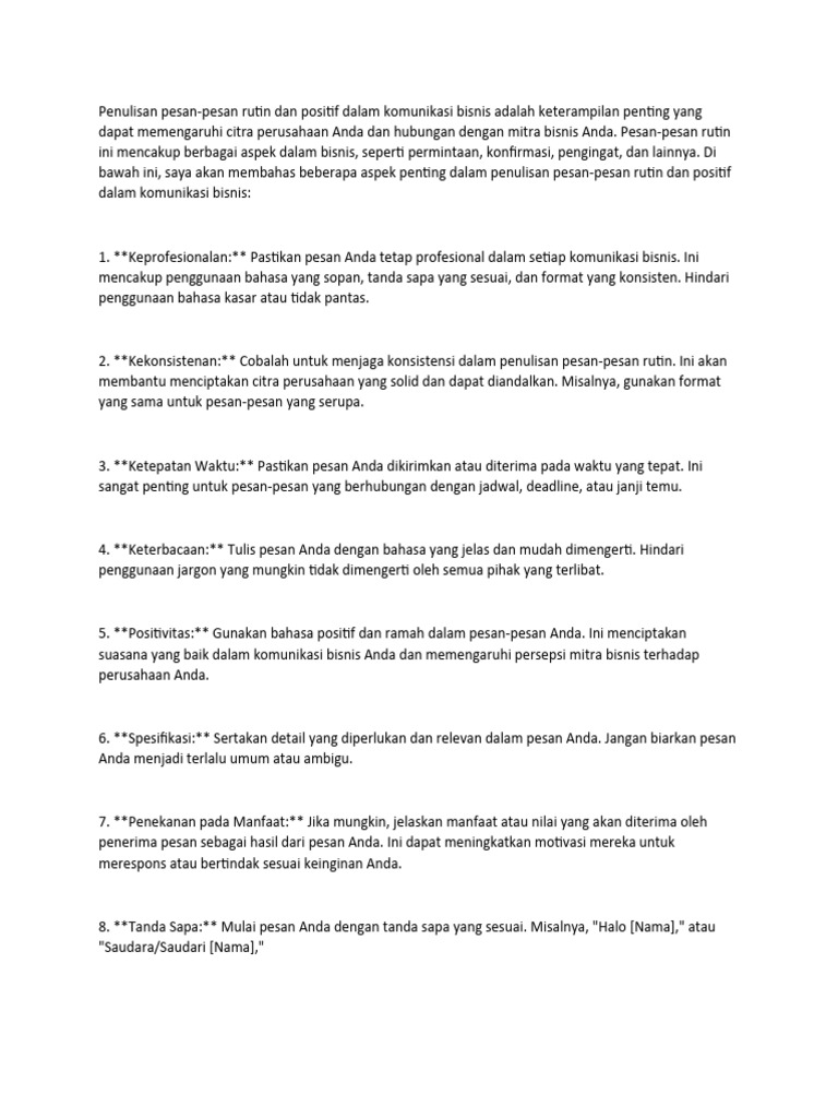 Penulisan Pesan Rutin Dan Positif Pdf