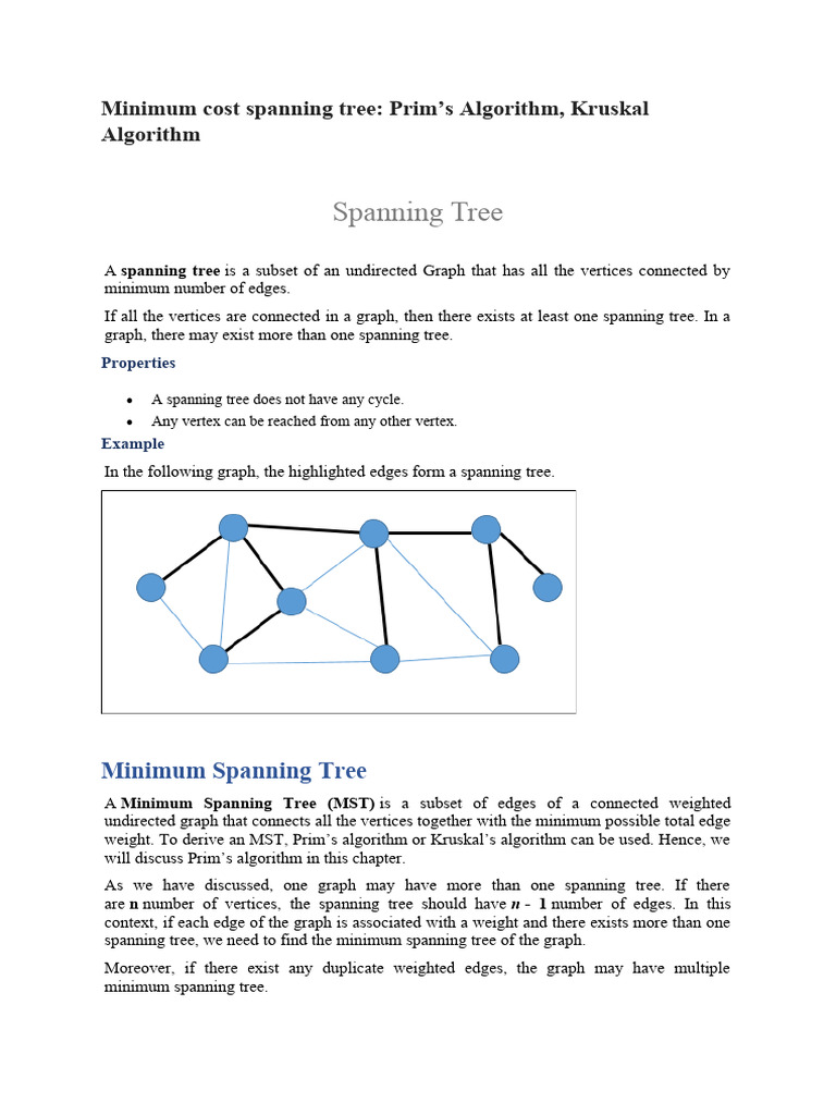 4.5 Minimum Spanning Tree | PDF