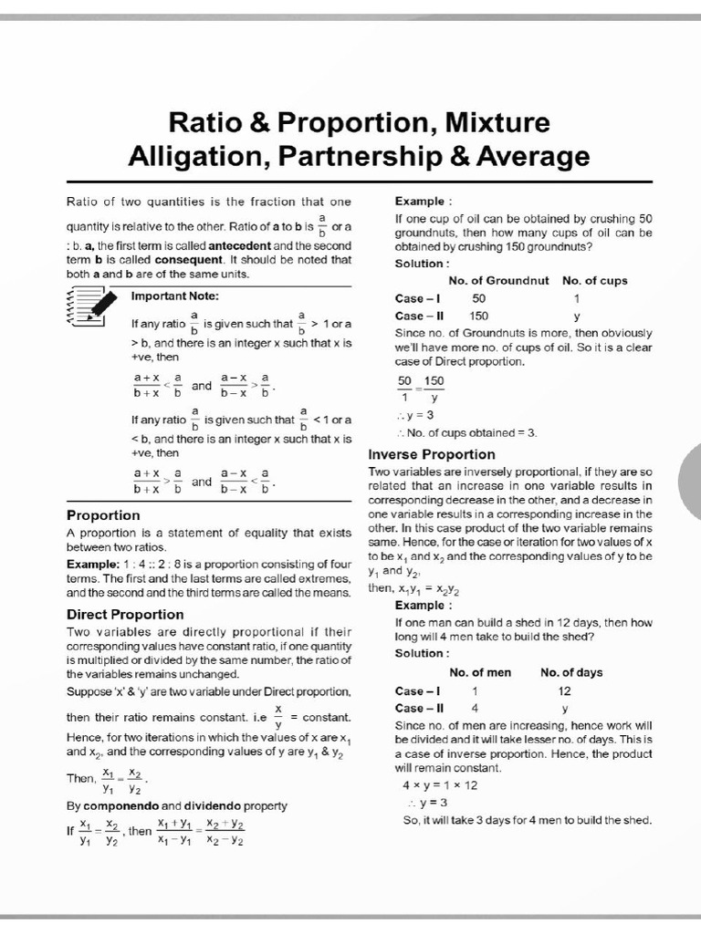 Ration and Proportion Cuet | PDF