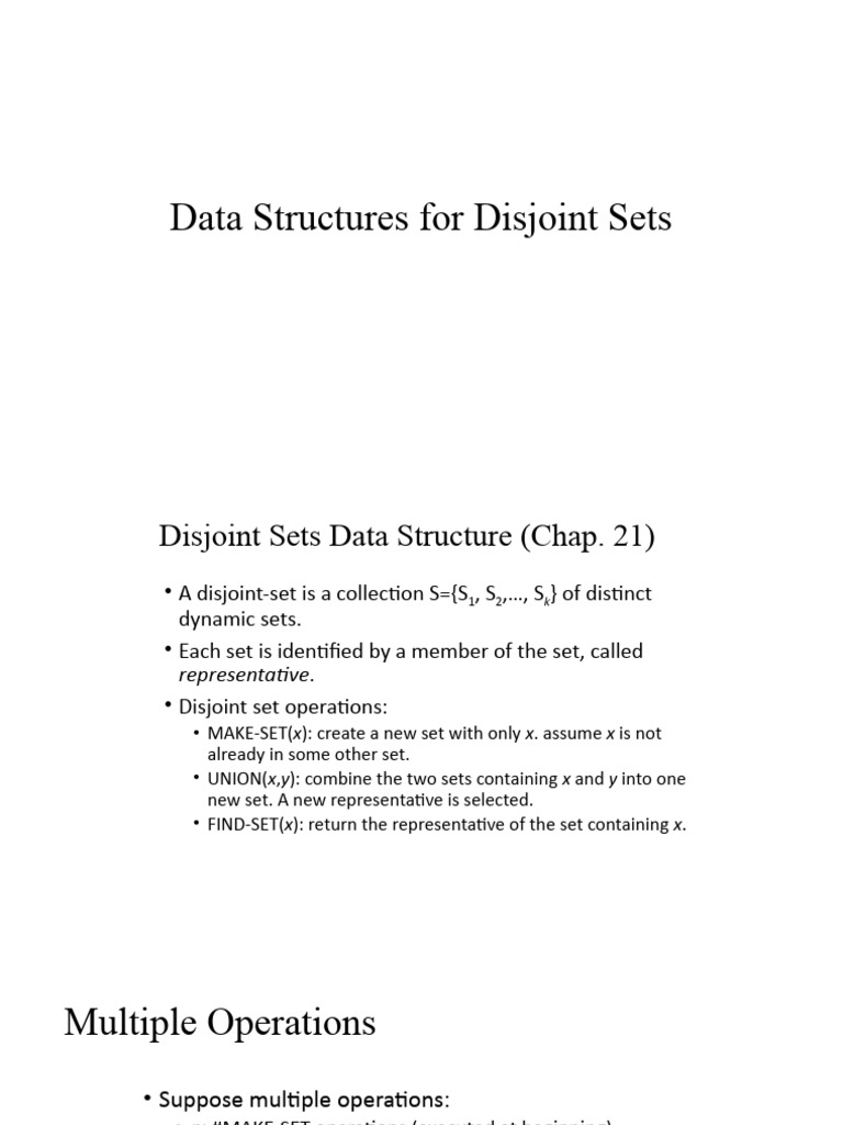 Data Structures For Disjoint Sets | PDF