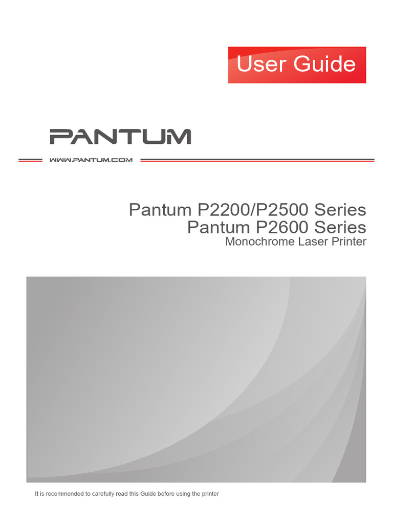 Pantum P2200 P2500 P2600 S2000 Series User Guide en V1 6 | PDF