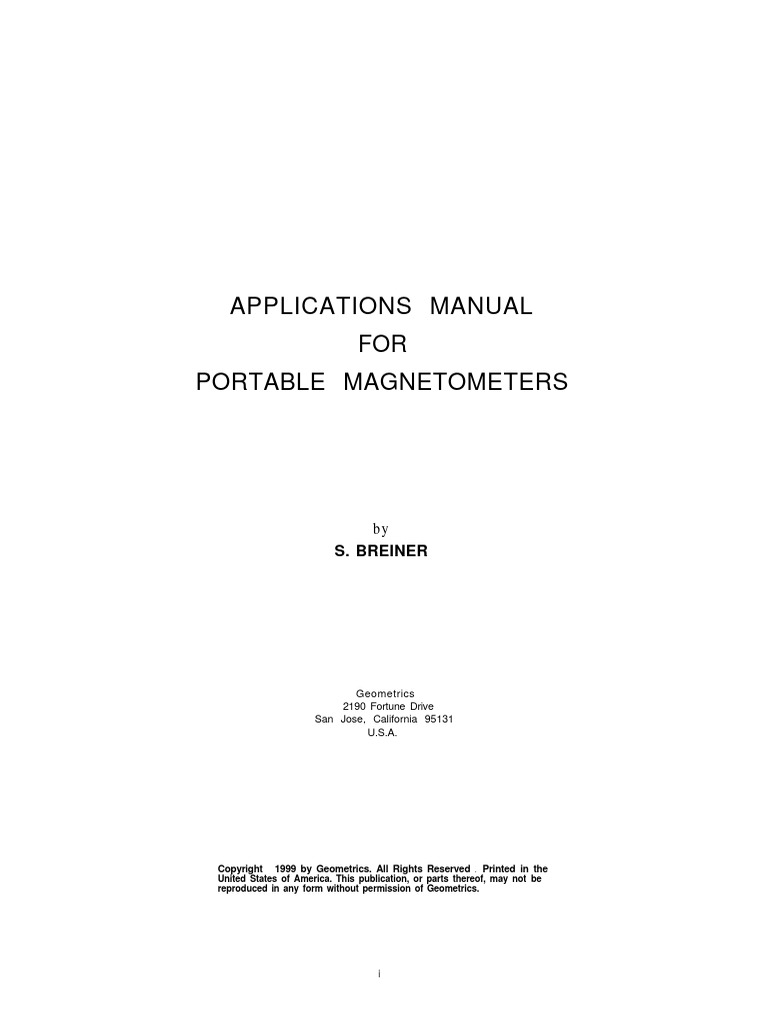 Portable Magnetometers | PDF