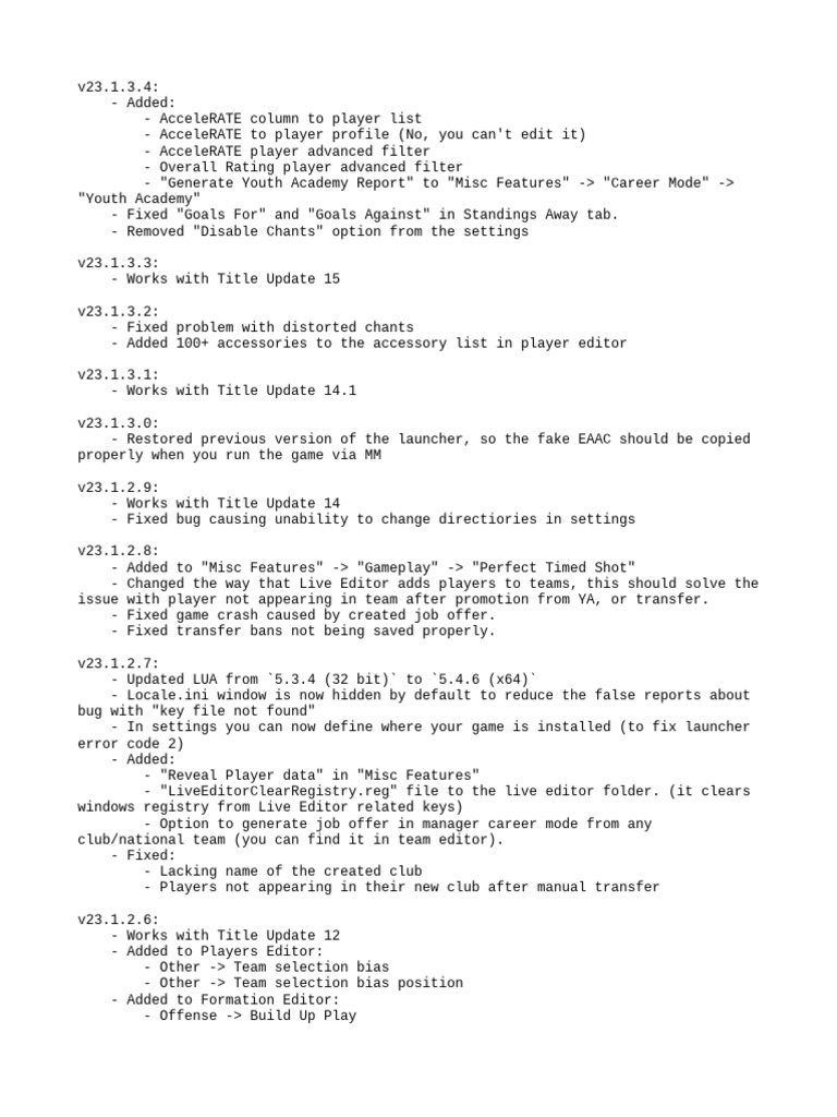 Change Log | PDF | Directory (Computing) | Computer File