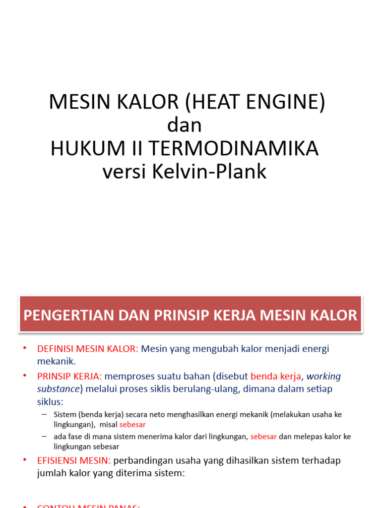 03-Heat Engine & Hukum Ii Termodinamika | PDF | Teknologi & Rekayasa