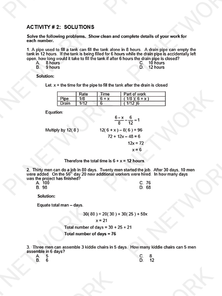 Activity 2 Solutions (Set B) | PDF