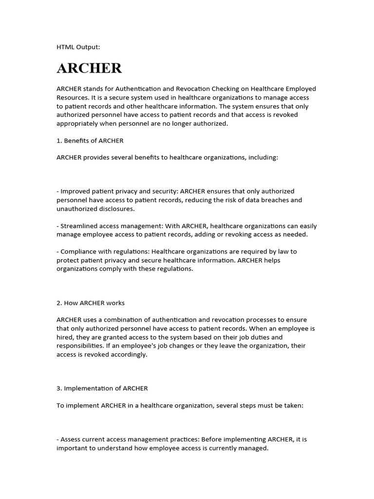 A Archer | PDF
