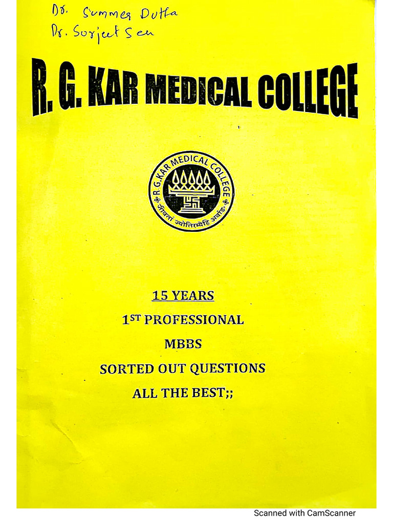 R. G. Kar Medical College - 15 Years 1st Professional Mbbs Sorted Out ...