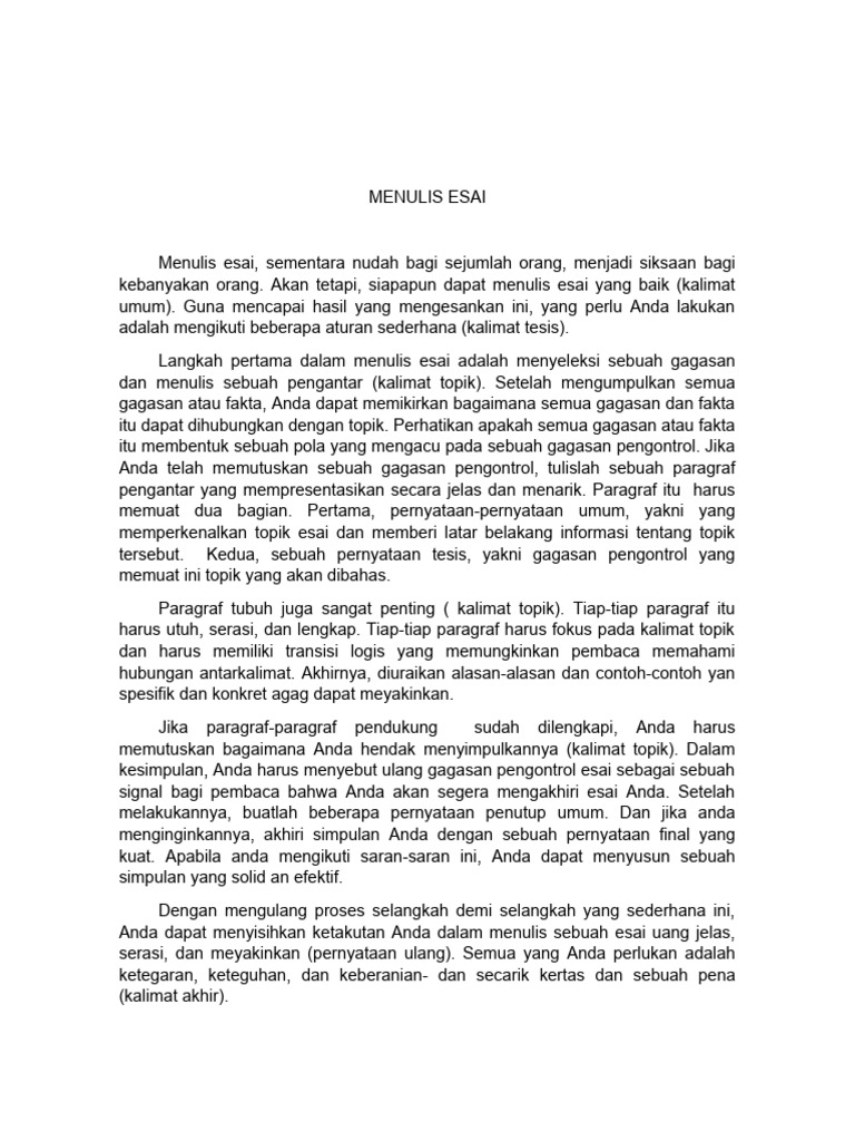 Contoh Penulisan Esai yang Efektif | PDF | Metode & Bahan Ajar | Komputer