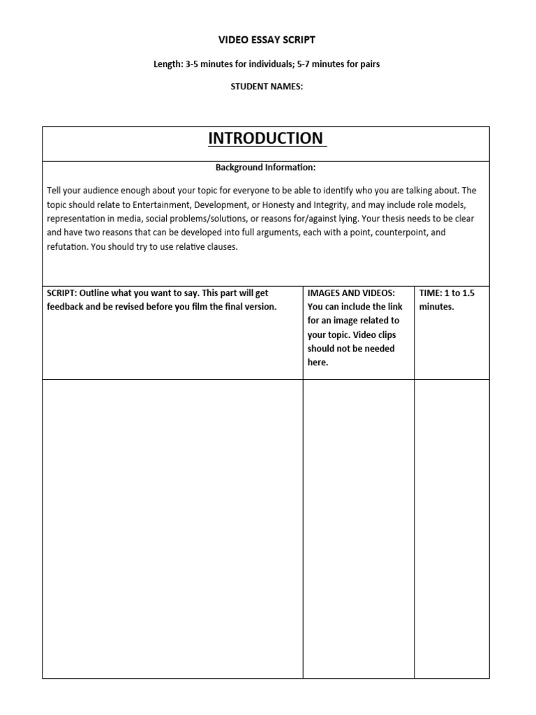 Video Essay Script Master | PDF | Argument | Essays