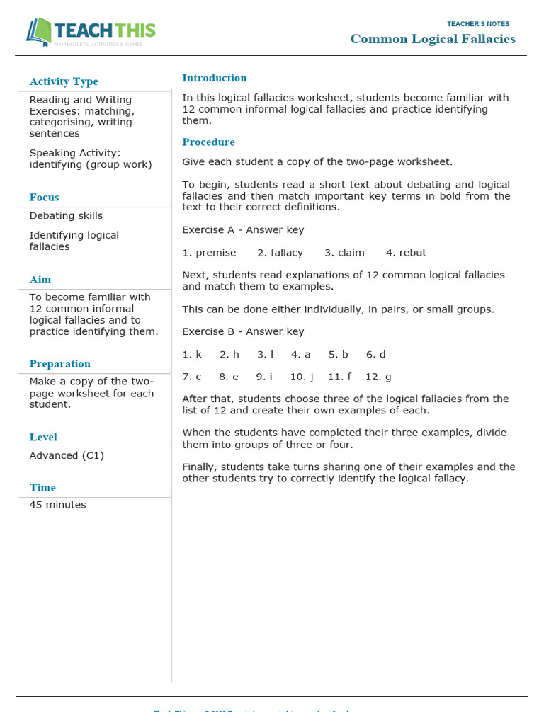 Common Logical Fallacies | PDF