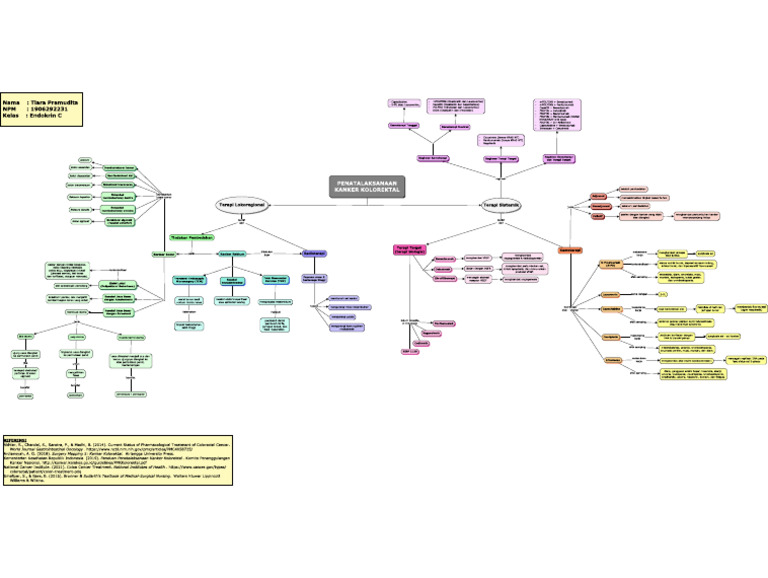 Mind Map Penatalaksanaan Kanker Kolorektal | PDF