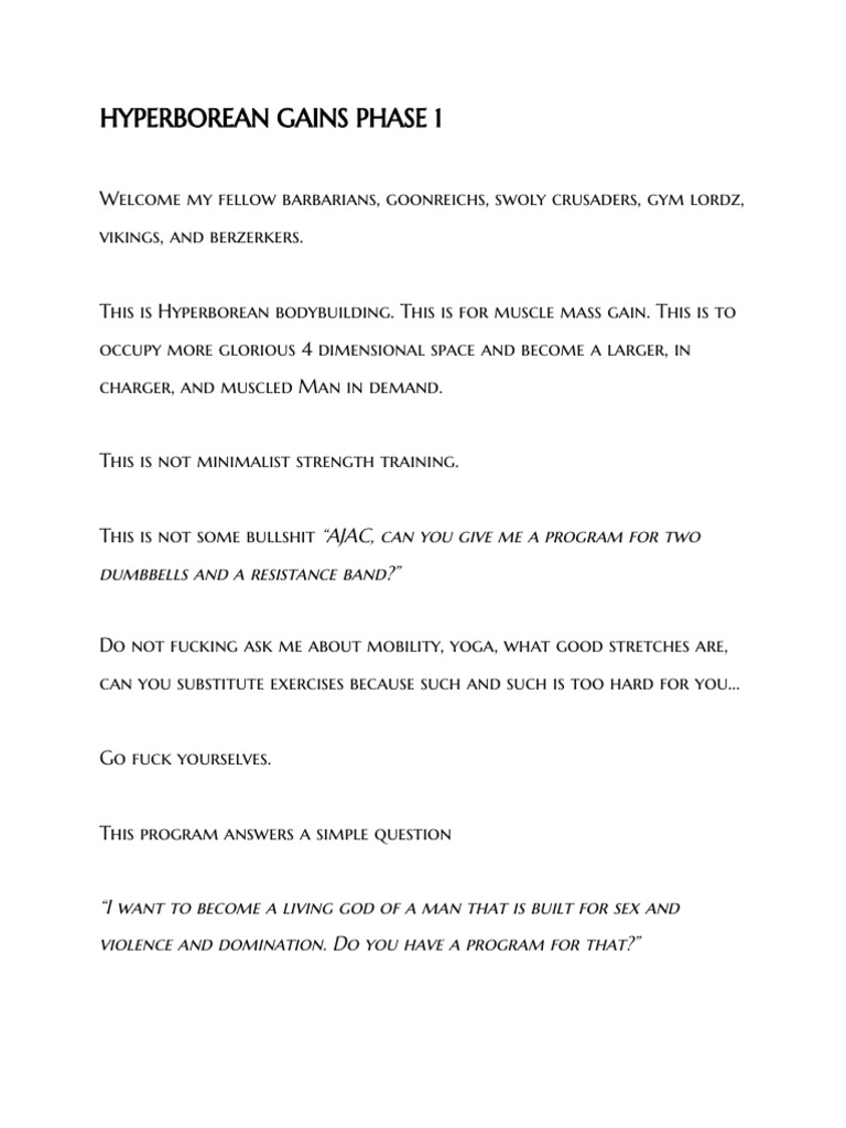 Hyperborean Gains Phase 1 2021 | PDF | Limbs (Anatomy ...